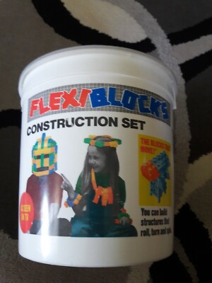 Vintage 1980's Retro Flexi Blocks Building Block Construction Set In ...