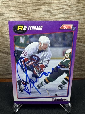1991-92 Score #48 Ray Ferraro New York Islanders In-Person ON-CARD AUTO ...