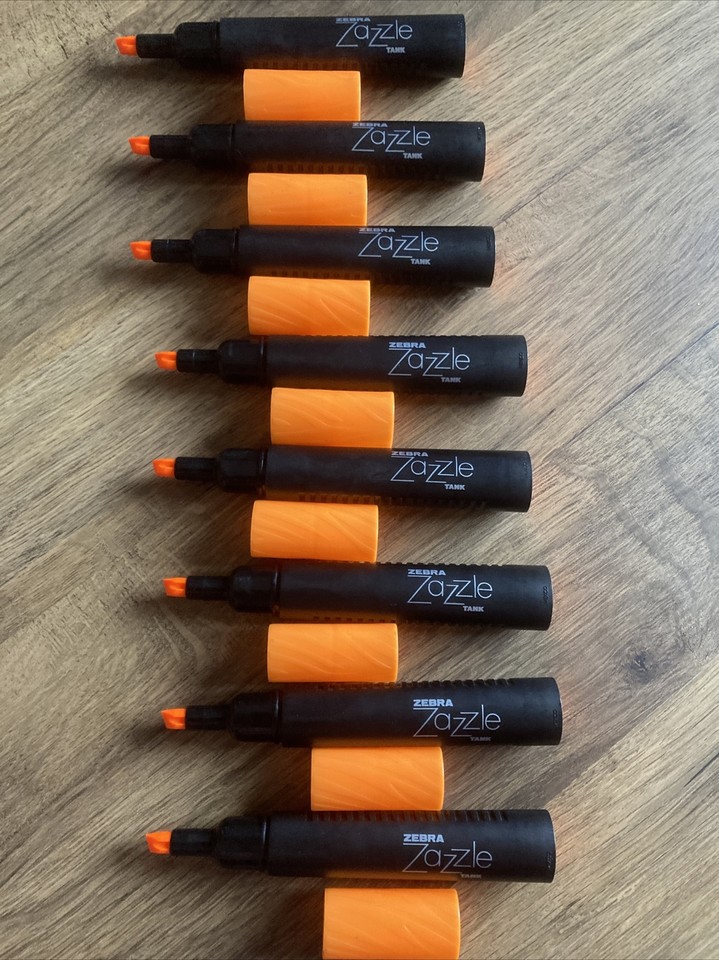 Zebra Zazzle Tank Quality Fluorescent Colour Highlighter,Orange x 8 ...