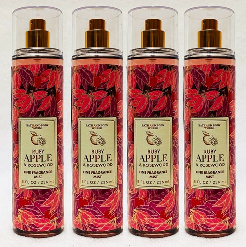 4 Bath & Body Works RUBY APPLE ROSEWOOD Fine Fragrance Mist Body Spray ...