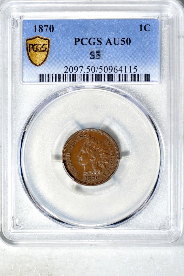 1870 1C "0 in denticles" Snow-5 Indian Cent PCGS AU50BN | eBay