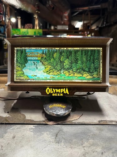 Vintage Olympia Beer Lighted Motion Waterfall Sign, Cash Register ...