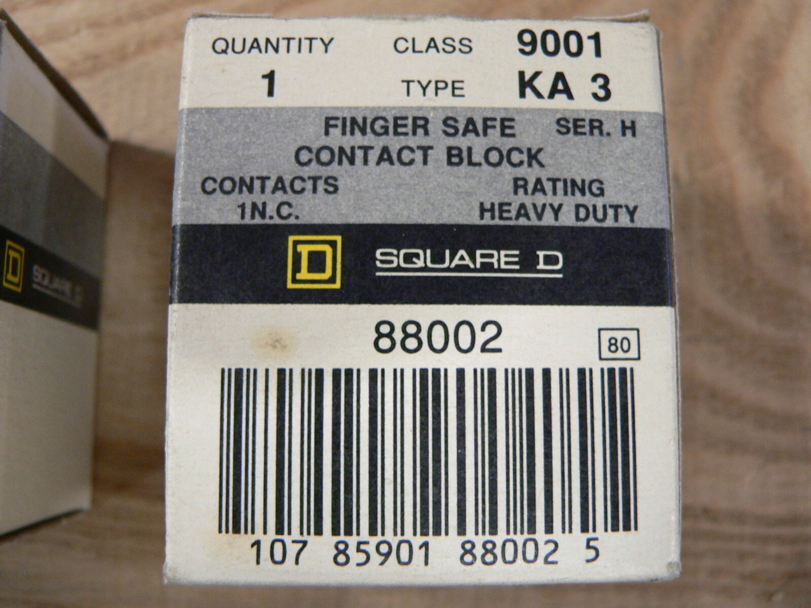 SQUARE D Finger Safe CONTACT BLOCK 88002 Heavy Duty Class 9001 Type KA3 ...