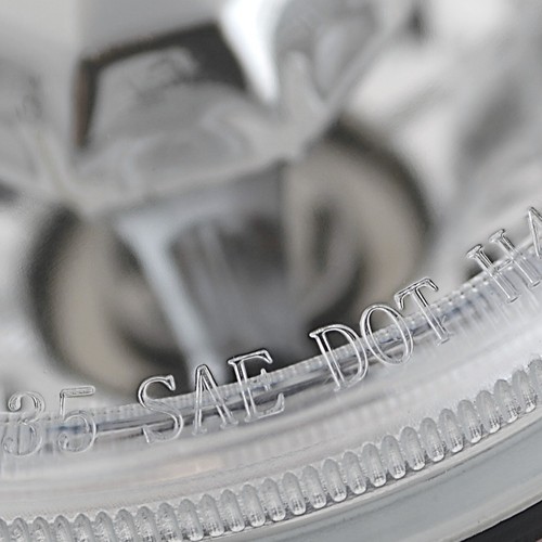 5-3/4" Red LED Halo Halogen Light Bulb Crystal Clear Headlight Angel ...