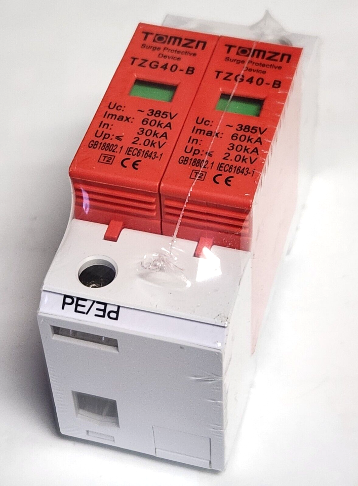 TOMZN TZG40-B TZG40 60 2P SPD Surge Protective Device 2 Pole 385 VAC 30 ...