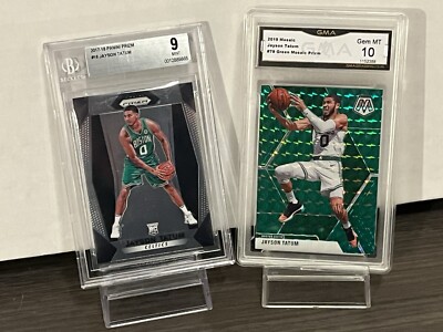 2017 JAYSON TATUM PRIZM Rookie Card Graded Mint + RARE SP GREEN PRIZM ...