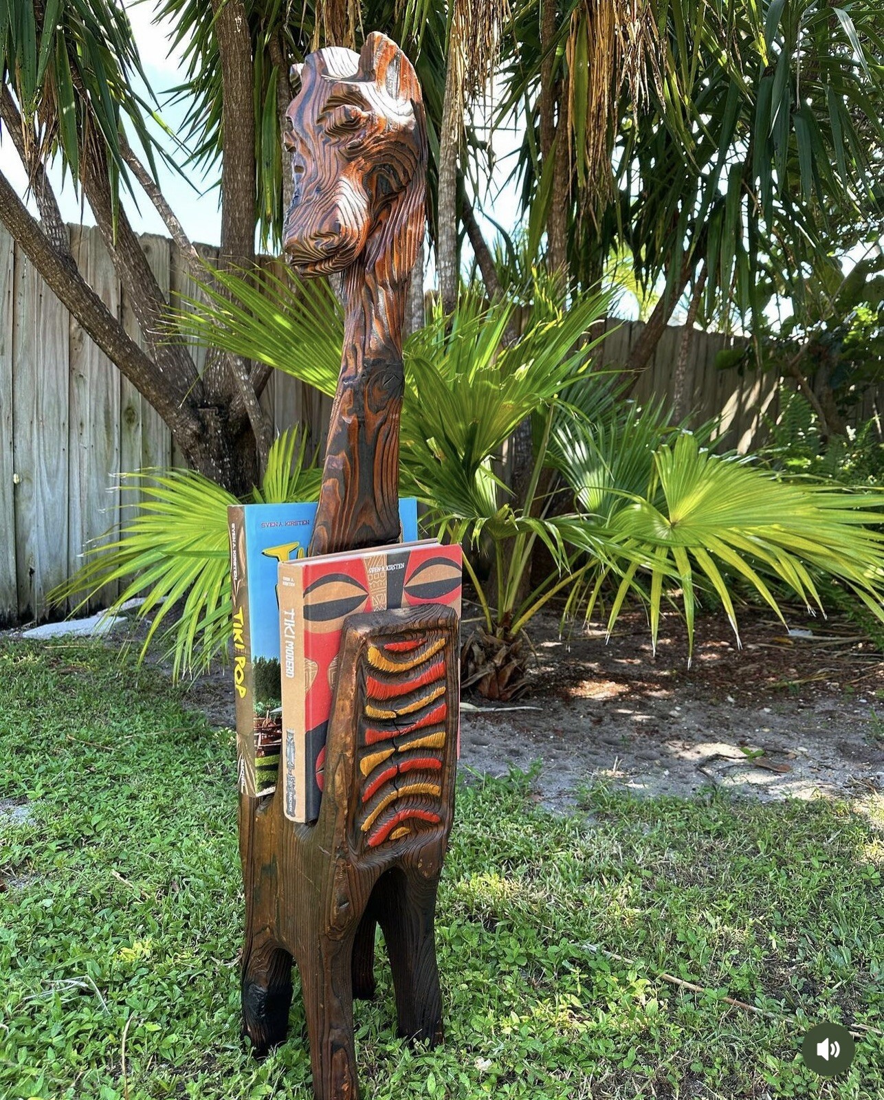 Vintage Witco Tiki Wood Carved Giraffe Magazine Rack Mid Century Modern ...