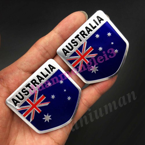 2x Metal Australia Australian Shield Flag Car Trunk Emblem Badge Decals ...