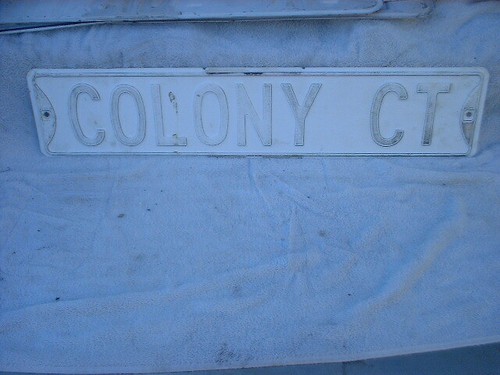 Colony Ct Vintage Street Sign Embossed 28 x 6 Black & White HEAVY | eBay