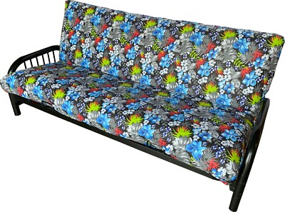 Full Futon Cover, Mattress Encasement, Bed Slipcovers, Floral Blue ...