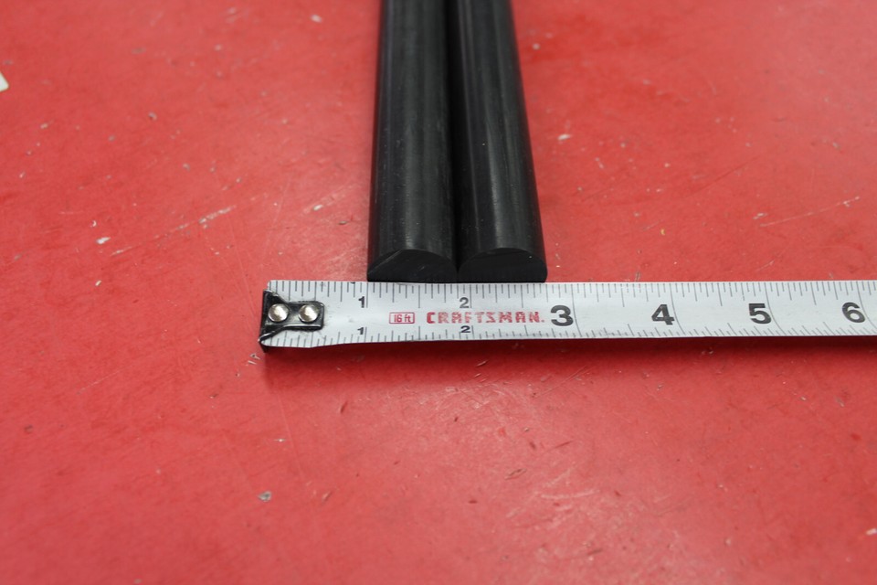 2 Pieces 7/8" Diameter Delrin Acetal Round Rod 12" long Black Bar Stock ...