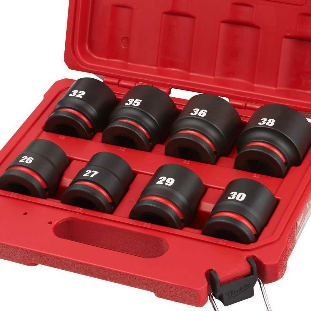 Milwaukee 49-66-7019 SHOCKWAVE Impact 3/4" Drive Metric 6 PT Socket Set ...