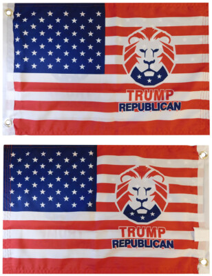 USA Trump 2024 Republican Lion Double Sided 100D Woven Poly Nylon 12 ...