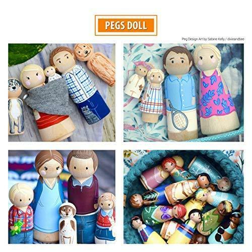 Wooden Peg Dolls Unfinished People 40 Pack With Storage Case in ...
