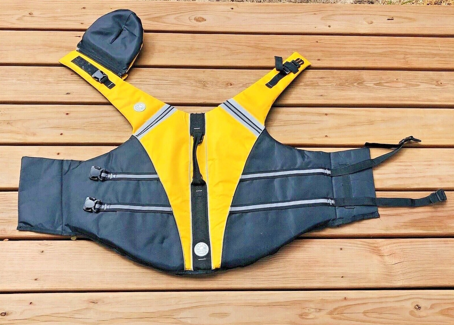 Sierra Dog Supply Floatation Life Vest w Chin Float Sz Lg Blk/Yel ...