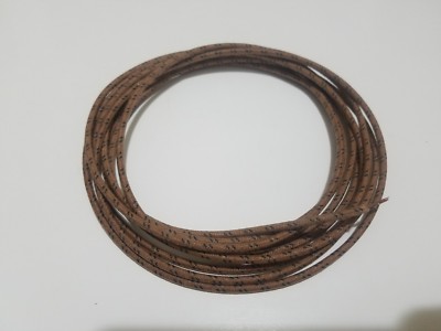 10 feet Vintage Braided Cloth Covered Primary Wire 14 ga gauge Brown w ...