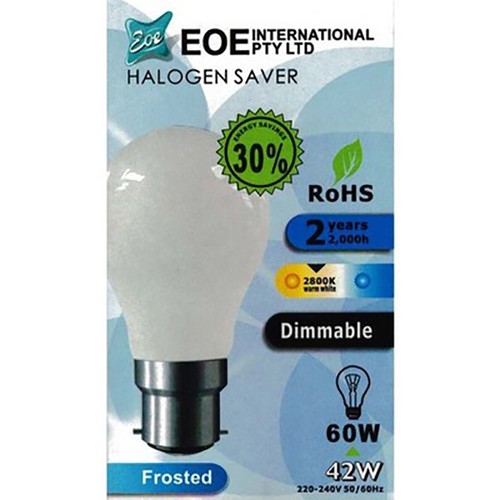 3 X Halogen Light Bulb GLS Frosted B22 42W Globe Lamps Screw 42W = 60W ...