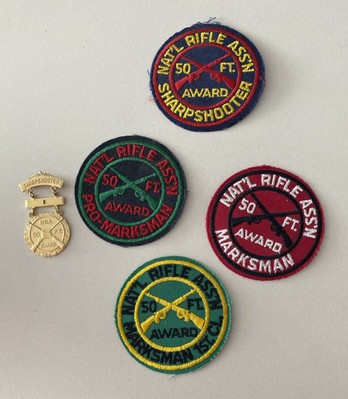 4 NRA Patches 50 ft Marksman, Sharpshooter Pin National Rifle ...