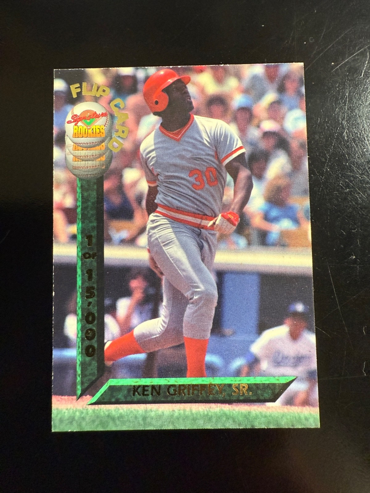 1994 Signature Ken Griffey Jr. & Ken Griffey Sr. "Flip Card" Insert ...