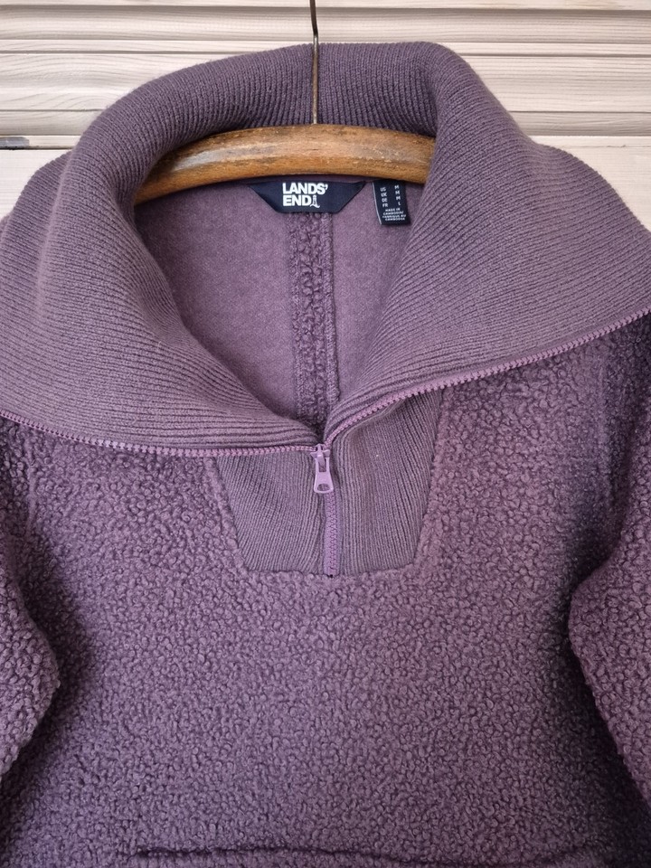 Lands' End Ladies Purple Lilac Teddy Sherpa Thick Fleece / Jacket Size ...