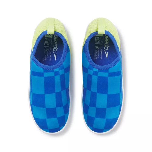 Speedo Junior Kids Bootie Electric Checker Water Shoes Blue/Green, L (4 ...