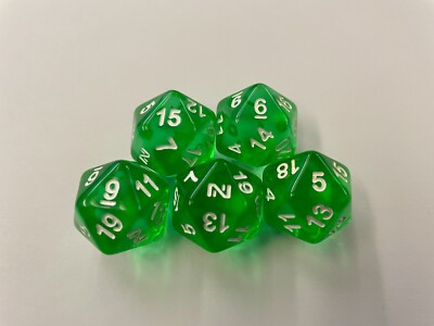 **x5 Infinity ITS Translucent Green Dice - Corvus Belli** | eBay