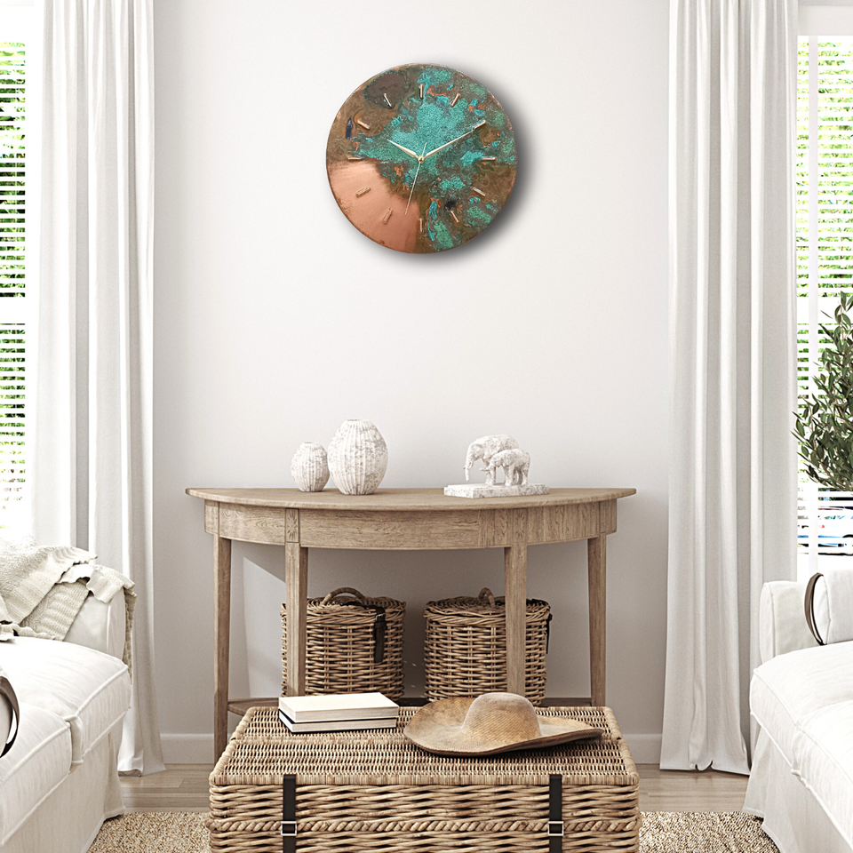 Mid Century Modern Silent Wall Clock, Handmade Original Copper Wall ...