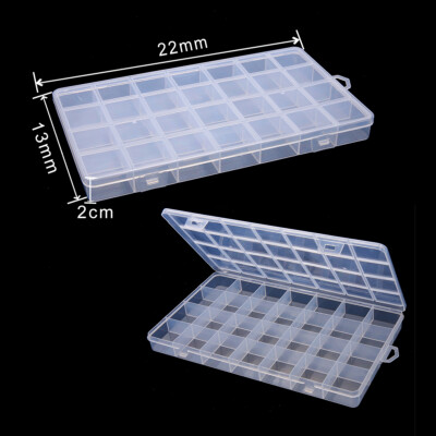 5pcs 28 Grids Rectangle Plastic Transparent Containers Storage Case ...