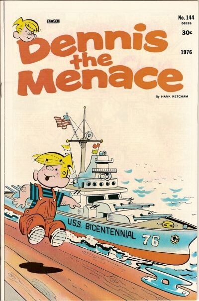 DENNIS THE MENACE #144 original comic art NAVY BATTLESHIP FULL SPEED ...