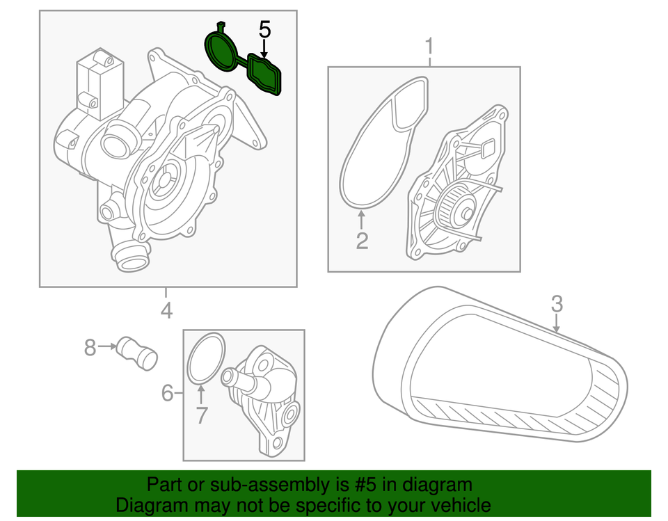 Genuine Volkswagen Engine Water Pump Housing Gasket 06L-121-139-A | eBay