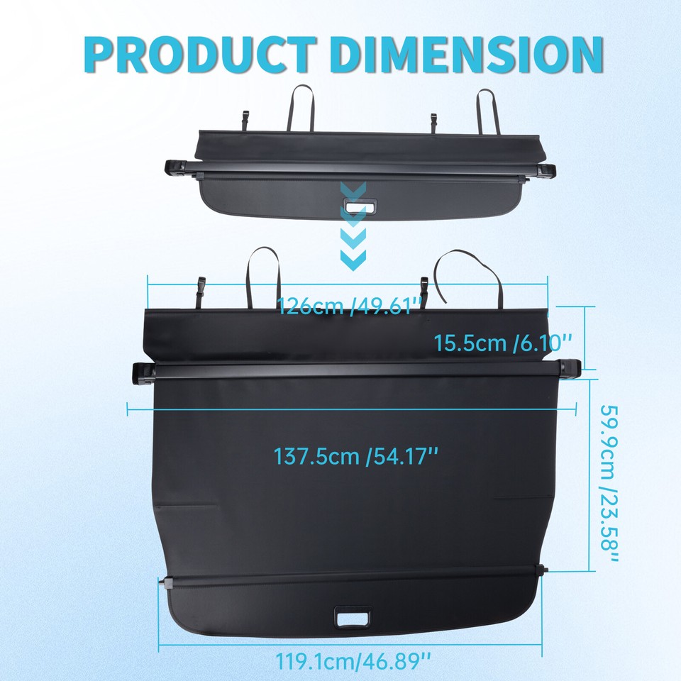 For 2010-2014 Subaru Outback Rear Trunk Cargo Cover Security Shield ...