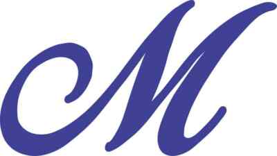 5.25 x 3 Blue Cursive M Monogram Sticker Fancy Vinyl Car Truck Vehicle ...