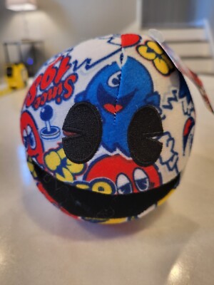 Pac-Man Sticker Bomb Plush 5" Toy Stuffed Doll Pacman 80"s Figure White ...