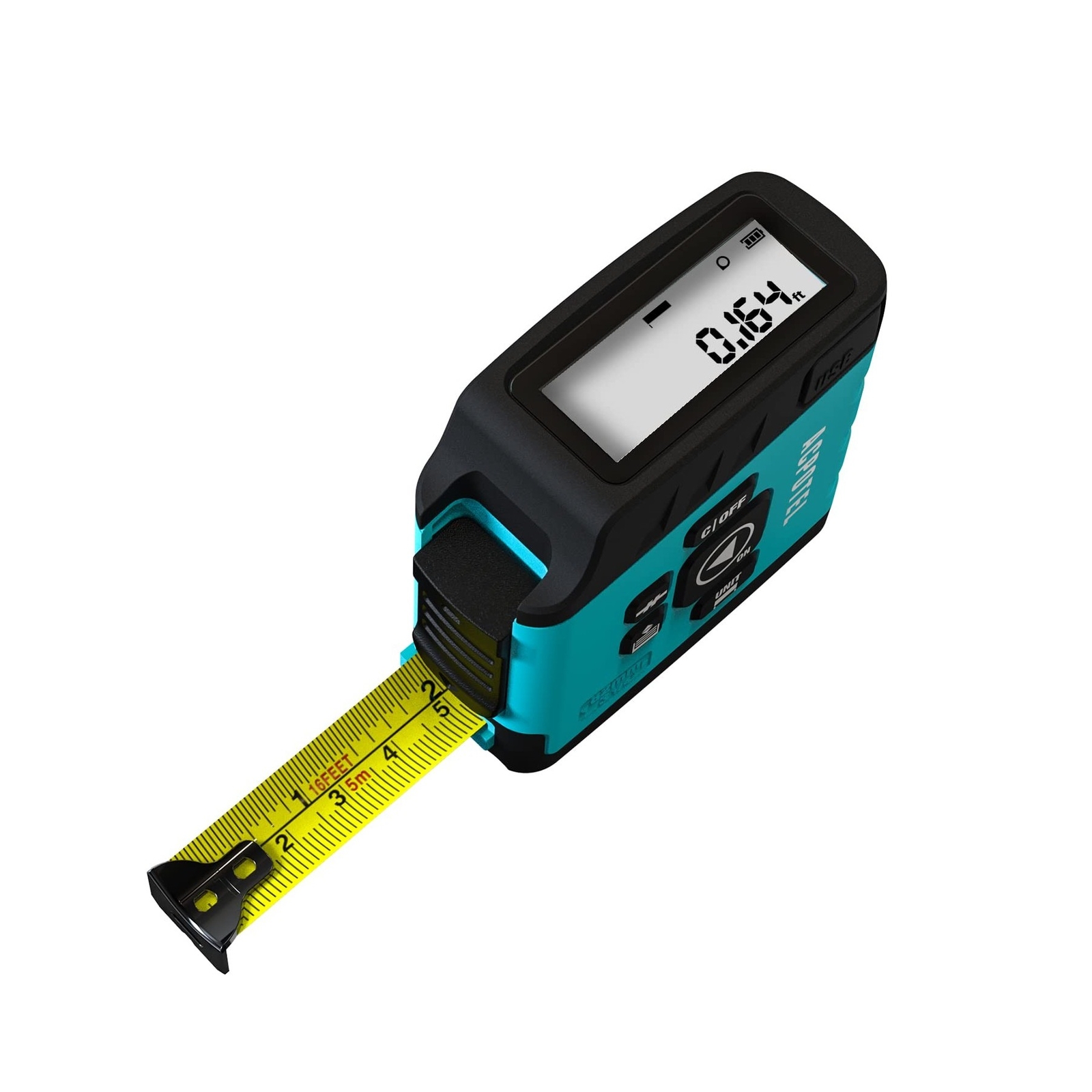 2-in-1 Digital Tape Measure - Ft/Ft+in/in/M 16Ft Tape Measure, Backlit ...