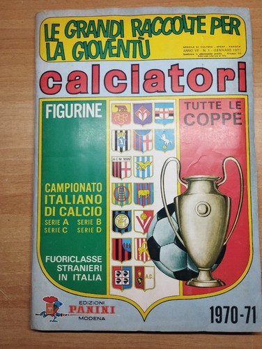 IN ASTA ALBUM CALCIATORI PANINI 1970/71 COMPLETO OTTIMO/EDICOLA ...