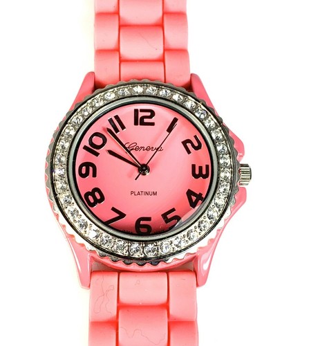 GENEVA Platinum Women Stainless Steel Back Watch Pink | eBay