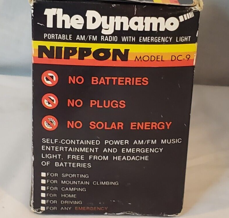 Vintage Dynamo Radio Emergency Self Powered Portable AM/FM Radio ...