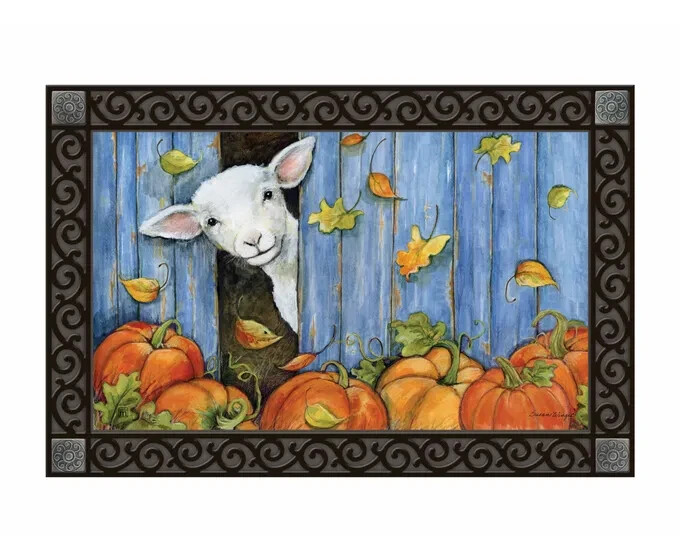 Studio M Matmates Pumpkin Farm Lamb Doormat | eBay