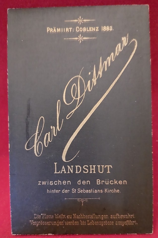 Photo Cdv Cabinet Uomo Landshut Baviera. Atelier Carl Dissmar | eBay UK