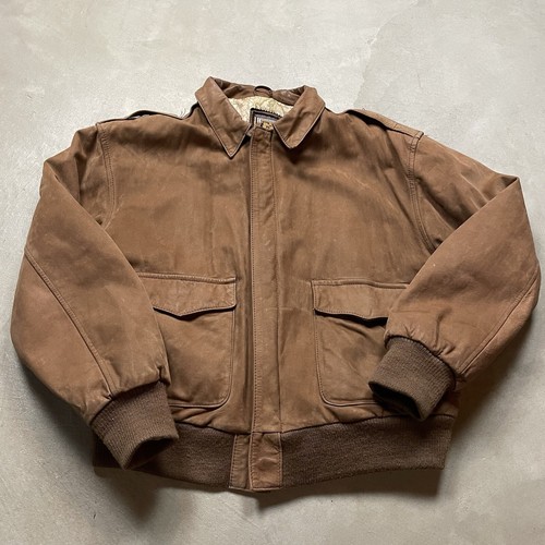 Vintage G-III Leather Bomber Jacket M Men’s 90s Map Lined G3 Flight A2 Aviator | eBay