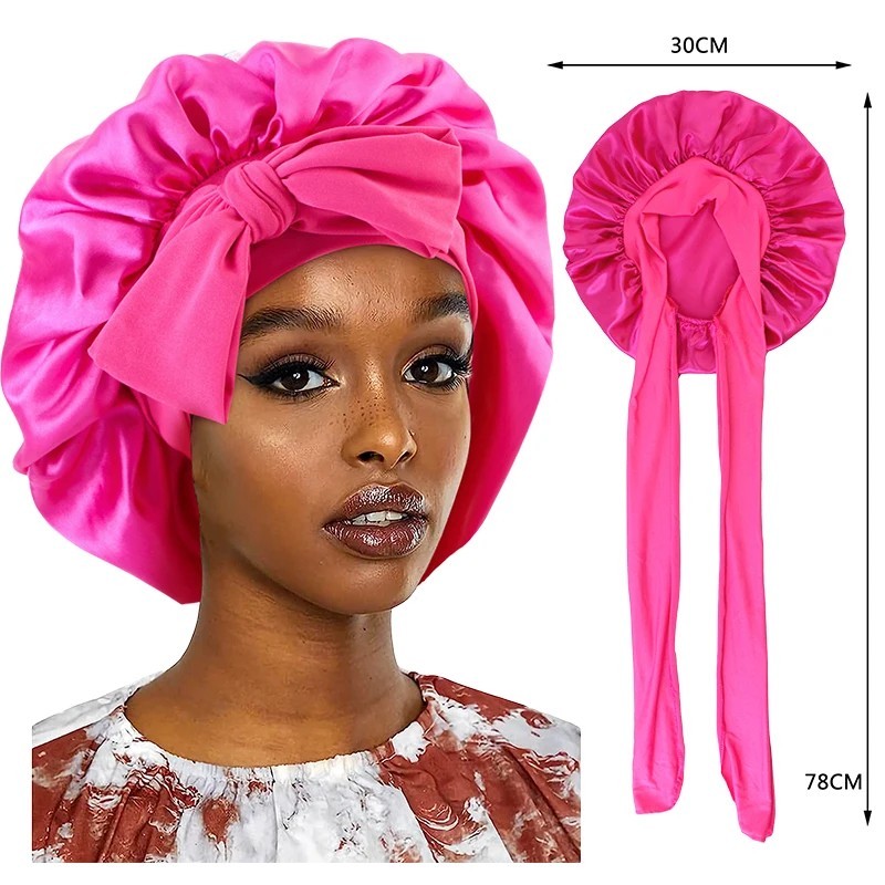 Silk Turban Bonnets For Women Twisted Sleeping Night Cap Pure Silk Hair ...