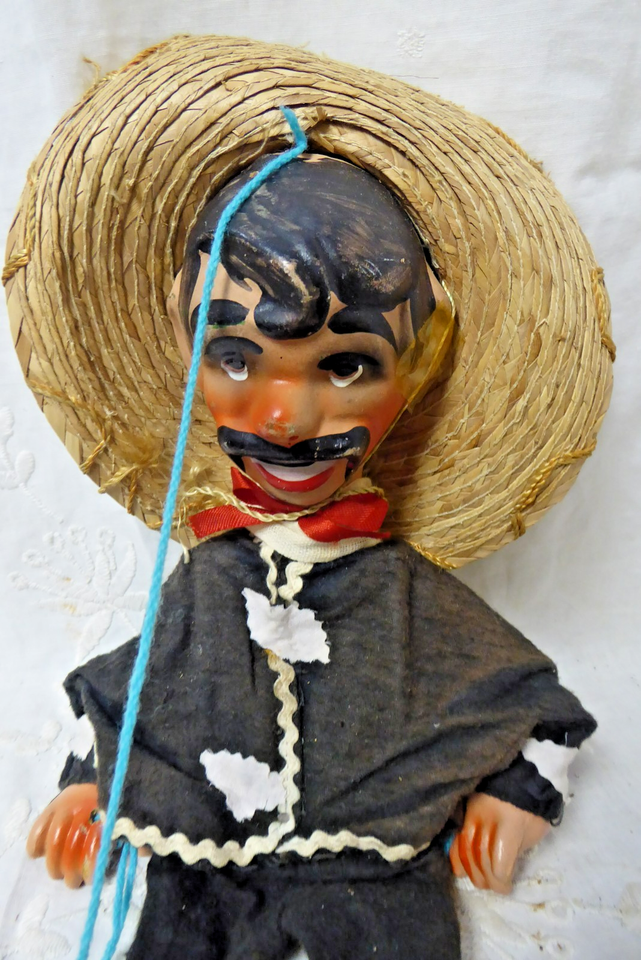 Vintage 1970s Mexican String Puppet Cowboy Lidova Tvorba Slovakian Doll ...