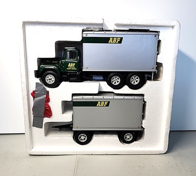 FIRST GEAR MACK R MODEL DRY GOODS VAN WITH PUP TRAILER 18-3787 ABF ...