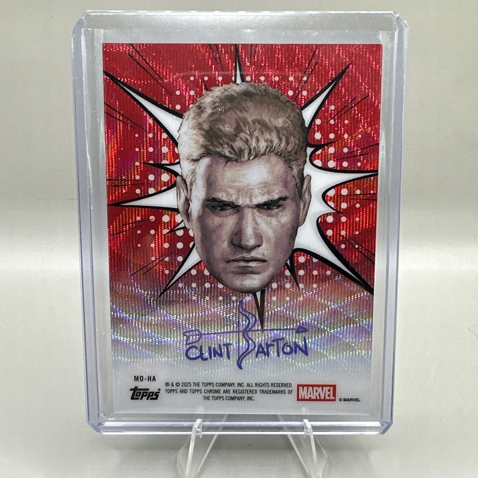 2025 Marvel Topps Chrome Red Wave Mask Off Hawkeye/Clint Barton Dual ...