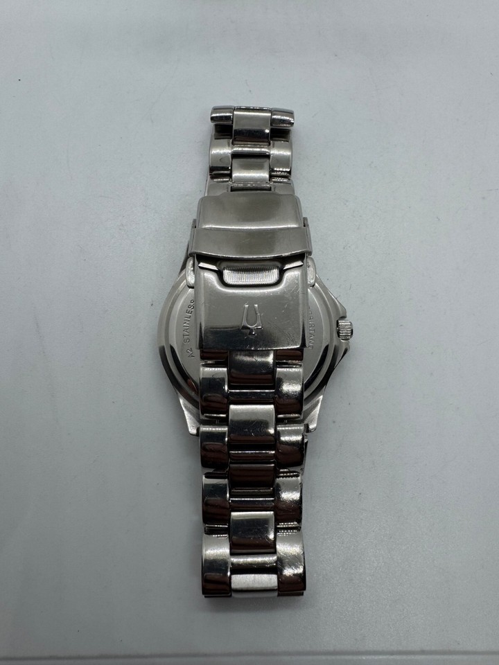 Bulova Swiss 50m Quartz Stainless Steel A2 Mans Wrist Watch Vintage ...