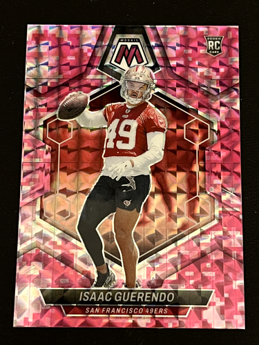ISAAC GUERENDO 2024 Panini Mosaic PINK CAMO PRIZM Rookie Card SP 49ers ...