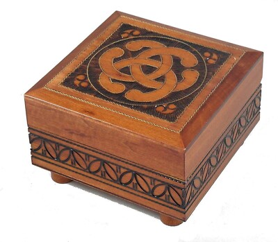 Celtic Knot Box Handmade Wood Keepsake Secret Opening Trick Puzzle ...
