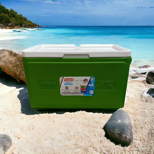 GREEN COLEMAN Party Stacker Cooler Model 9223 Stackable Ice Chest Box ...