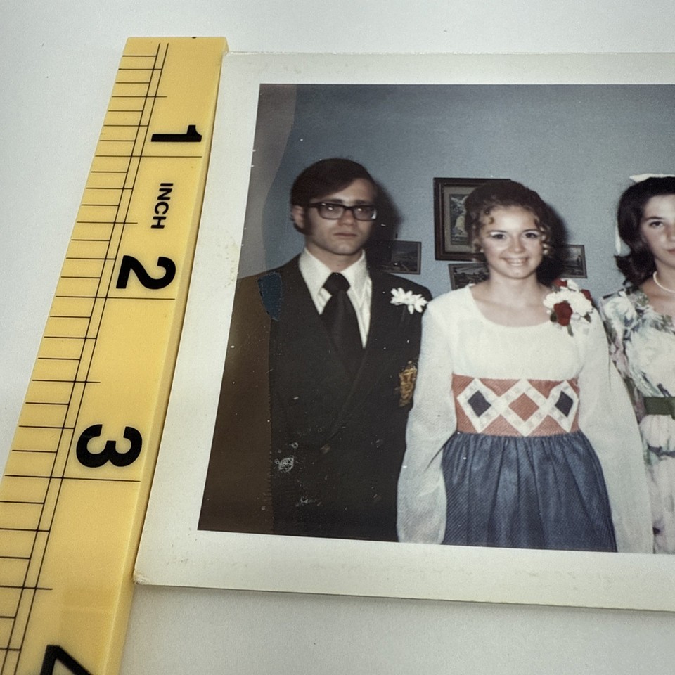 Vintage 1971 Prom Night Polaroid Photo Teens Formal Dresses & Suits ...