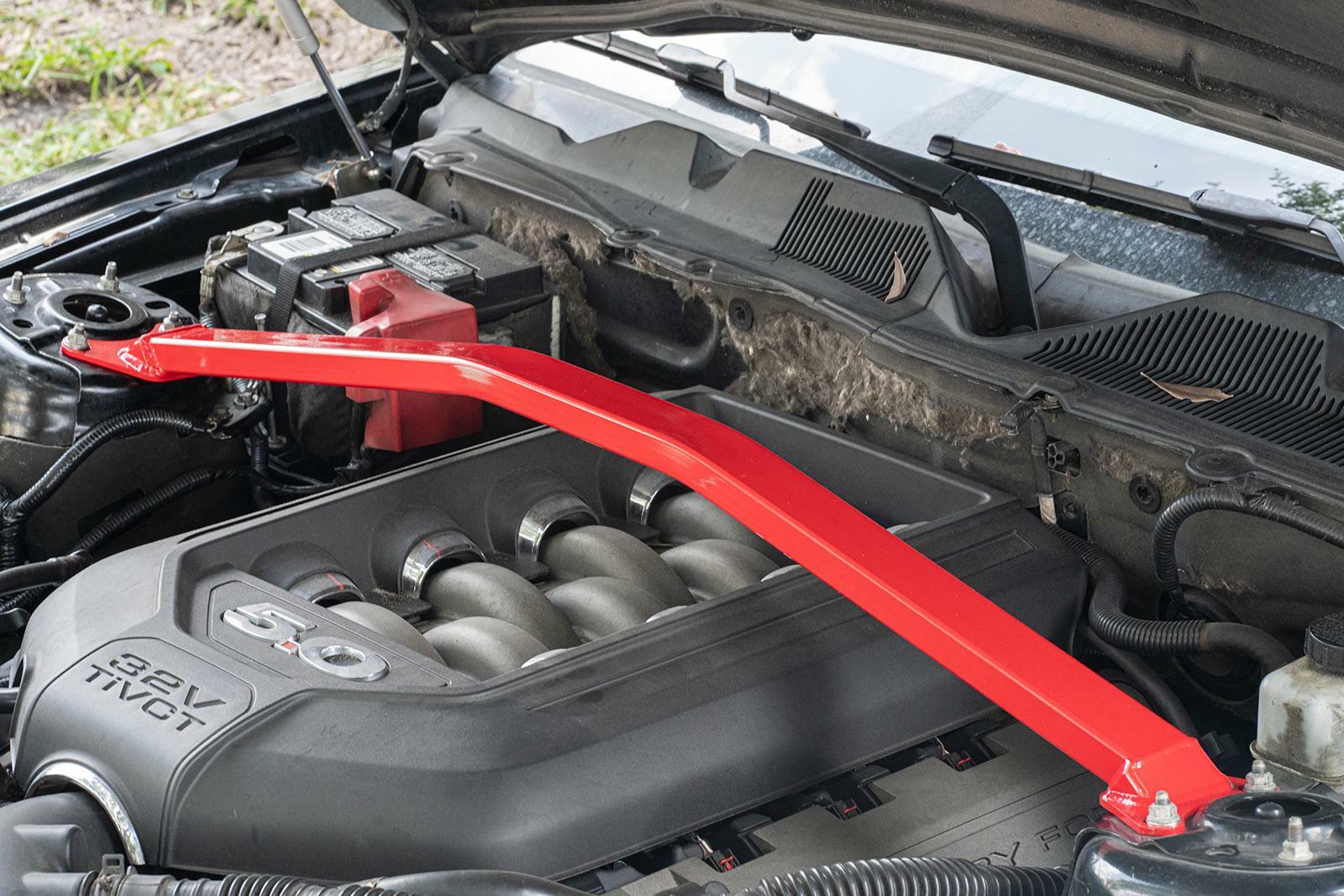 BMR Suspension STB011 Red Strut Tower Brace for 2005-2014 Ford Mustang ...